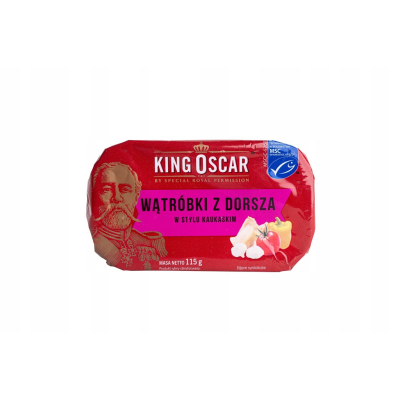 KING OSCAR WĄTRÓBKI Z DORSZA PO KAUKASKU 115G