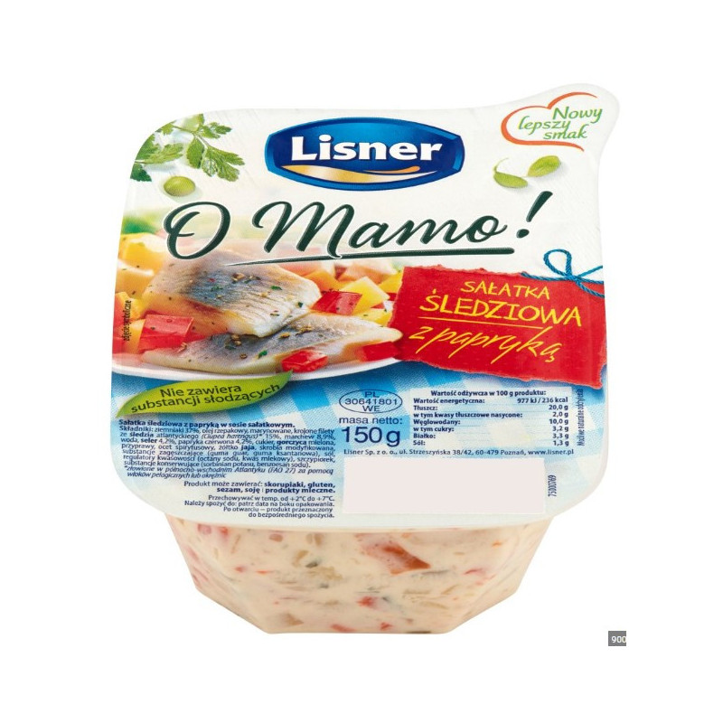 LISNER SAŁATKA ŚLEDZIOWA Z PAPRYKA 150G